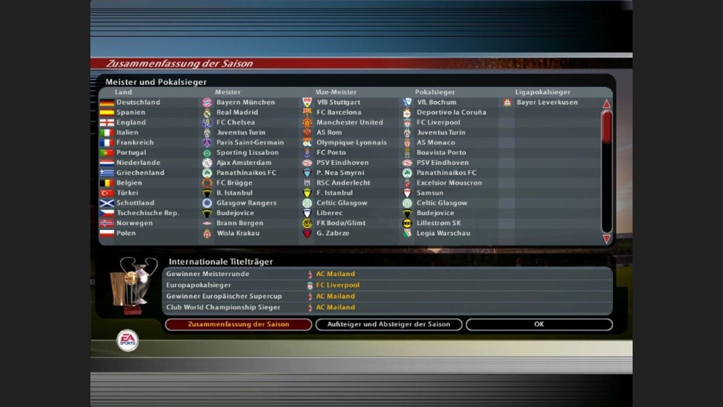 Fußball Manager 2005 - Screenshots
