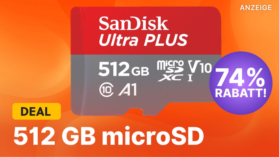 Eine microSD mit 512 GB bekommt ihr aktuell 76 Prozent günstiger!