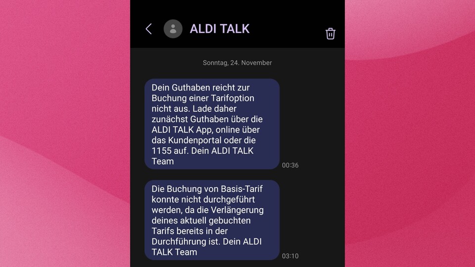 Störung bei Aldi Talk: Seit Tagen können Prepaid-Nutzer ihren Tarif ...