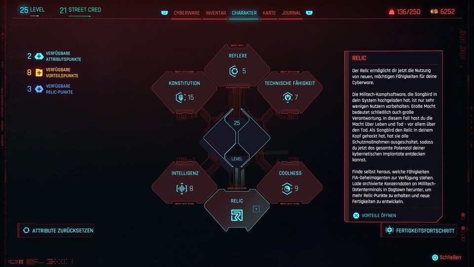 Cyberpunk 2077: Der neue Relic-Skilltree in Phantom Liberty erklärt