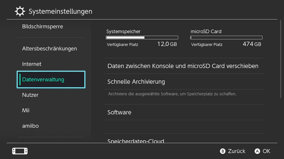 Nintendo Switch: So erweitert ihr den Speicher