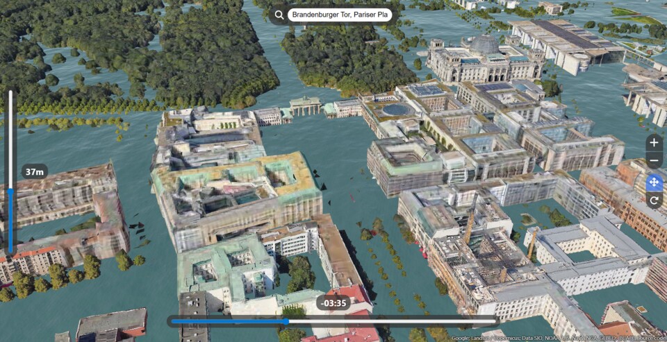 Mit einem Simulator könnt ihr Deutschland meterhoch im Meer versinken ...