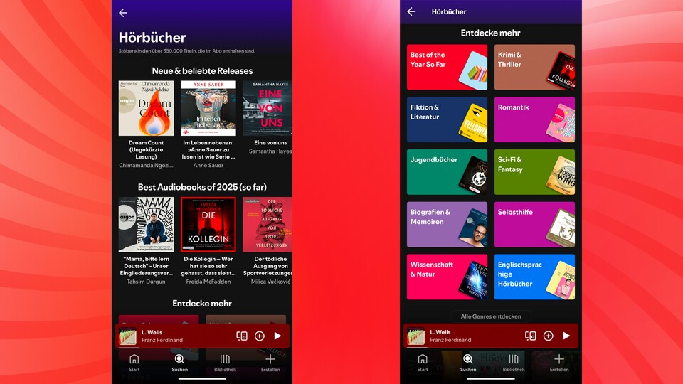 Jetzt auch Spotify: 3 beliebte Hörbuch-Apps im Vergleich