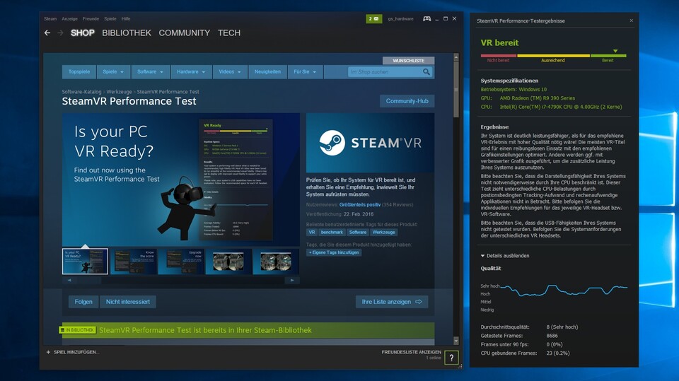 SteamVR Performance Test - Geschwindigkeits-Check für VR