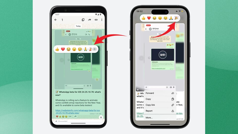 WhatsApp führt passend zu Silvester ein Standard-Emoji ein, das euch ...