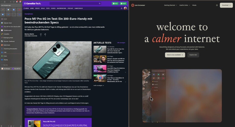 Der Zen-Browser ist mein neuer Favorit, weil er zwei Dinge so viel ...