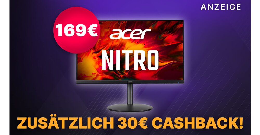 FHD, 165 Hz und 30€ Cashback: Acer Gaming-Monitor im Top-Angebot