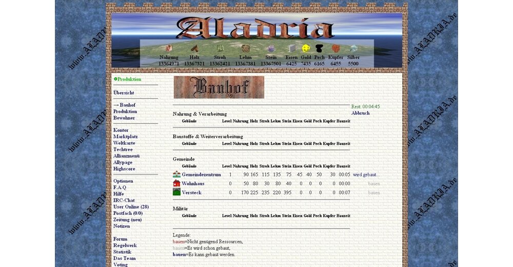 Aladria - Browserspiel des Tages - Vom Dorf zur Stadt