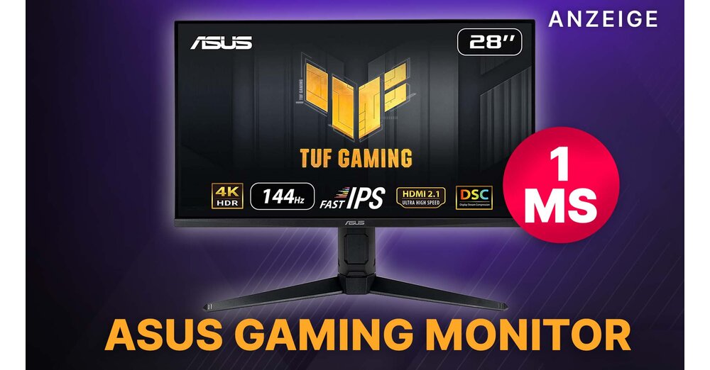 144Hz & 4K: ASUS TUF Gaming Monitor mit 1ms bei Amazon mit 300€ Rabatt