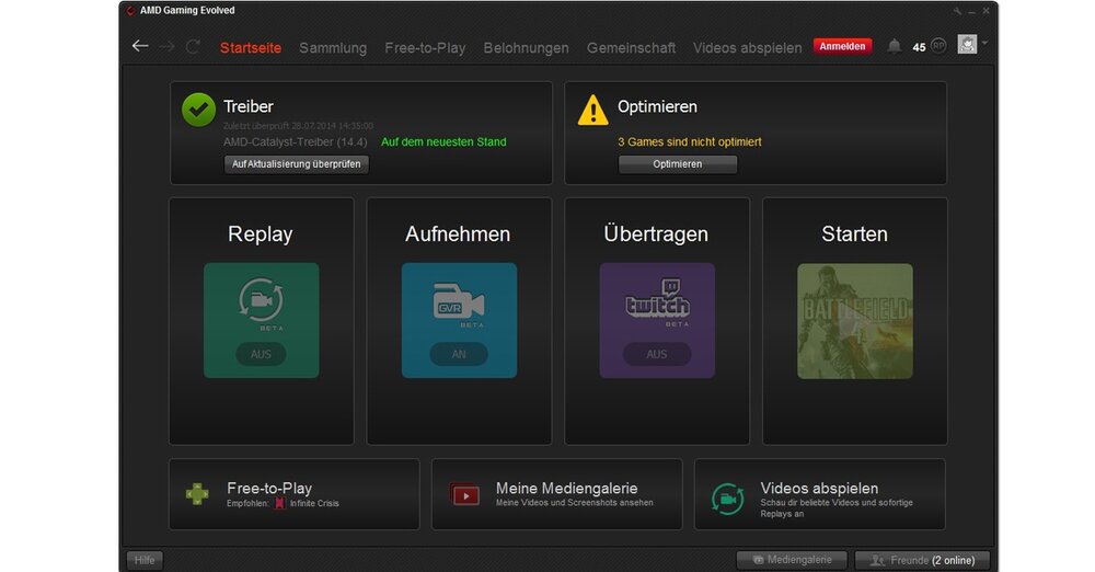 AMD Gaming Evolved App - Screenshots