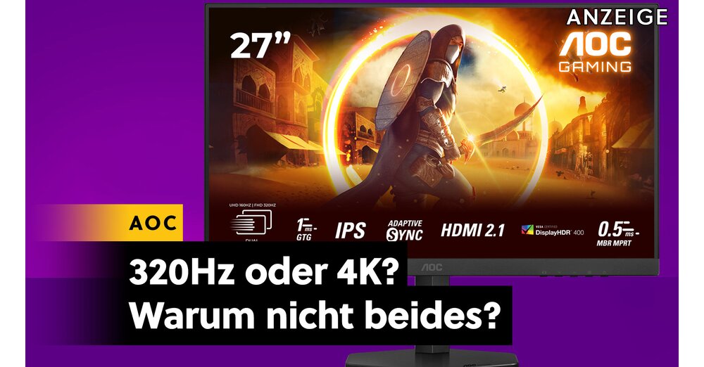 Zwei Gaming-Monitore in einem: Der neue AOC U27G4R wechselt zwischen ...
