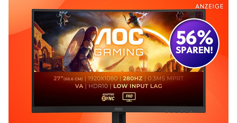 27 Zoll, 280Hz und jetzt für weniger als 90€: Dieser Gaming-Monitor ...