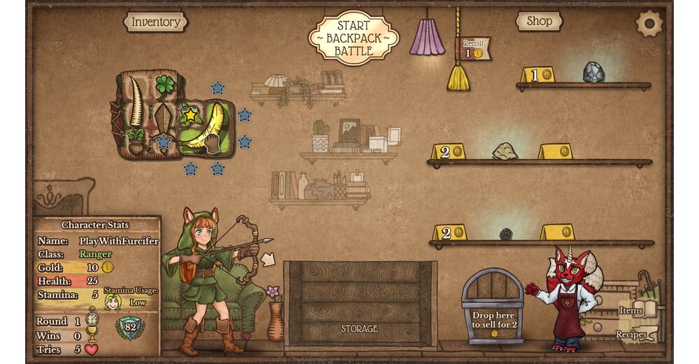 Backpack Battles - Screenshots zum Inventar-Autobattler