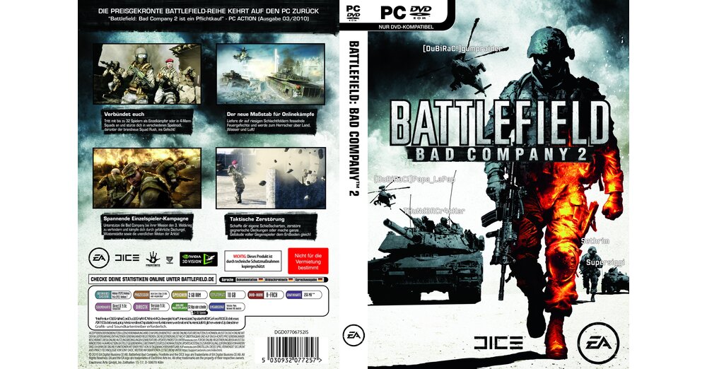 Battlefield: Bad Company 2 - Eigenes Cover gestalten und ausdrucken