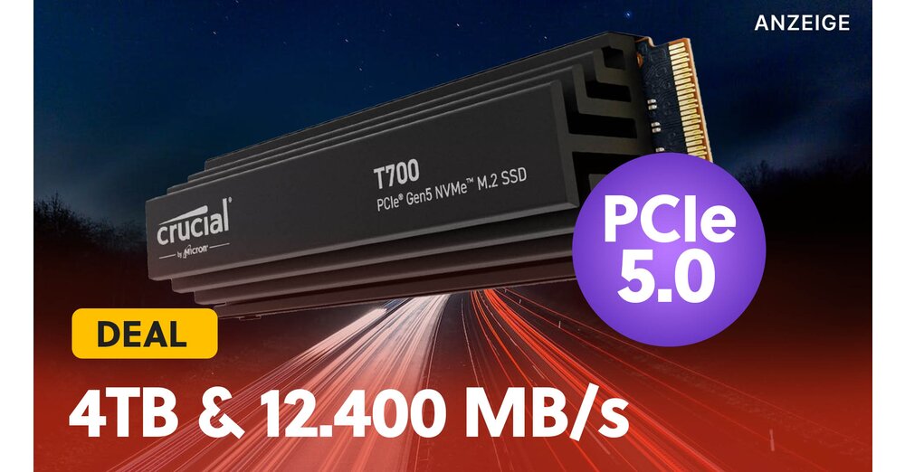 Die schnellste SSD der Welt hat 4TB und ist im Angebot: Die Crucial T700 für PCIe 5.0 setzt neue ...