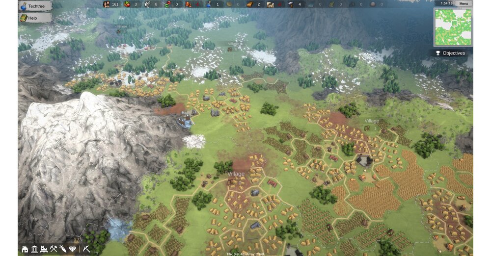 Elaborate Lands - Screenshots zum Aufbau-Strategiespiel mit Hexfeldern