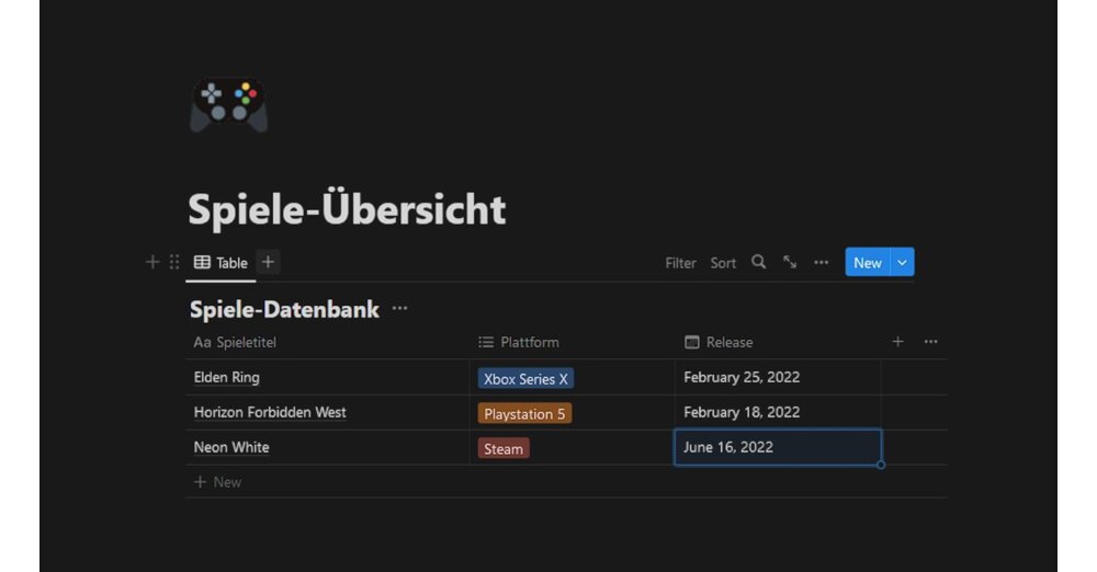 Erste Schritte: So baut ihr euer eigenes kleines Spiele-Backlog in Notion