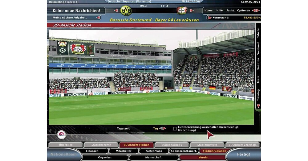 Fussball Manager 2005 - Erstes Update verfügbar