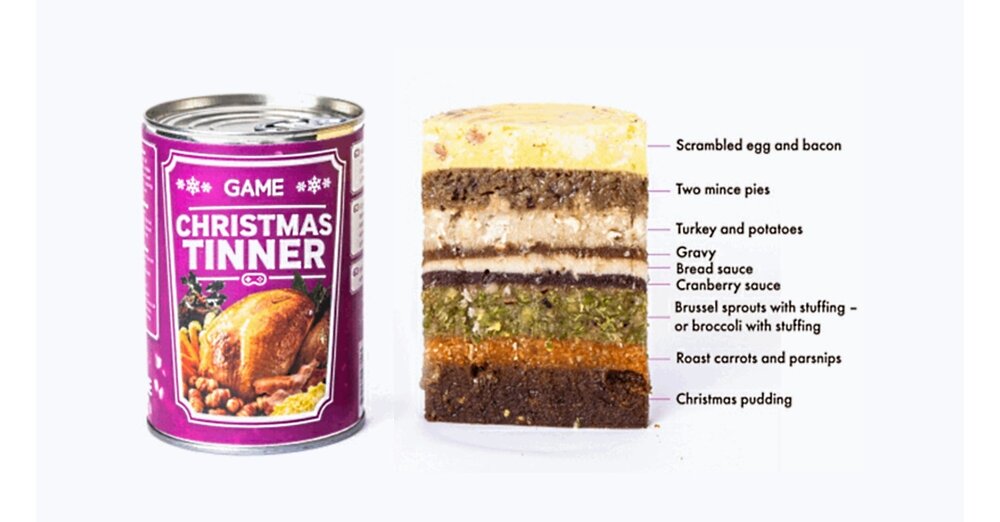 Game Christmas Tinner - Komplettes Weihnachtsmenü in einer Dose für Spieler