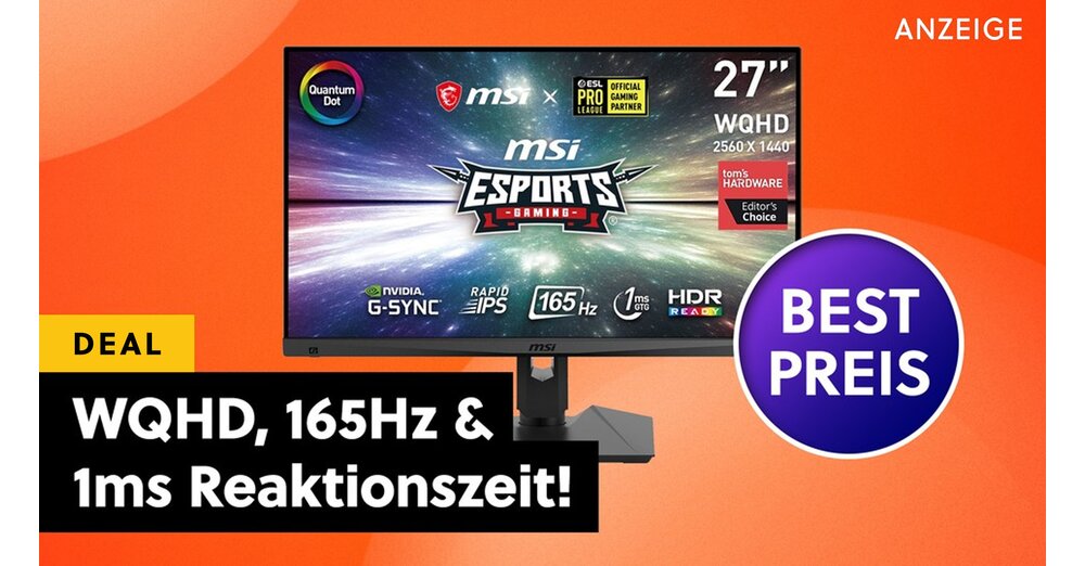 Ein WQHD QLED-Gaming-Monitor von MSI haut die Fachpresse um und er war ...