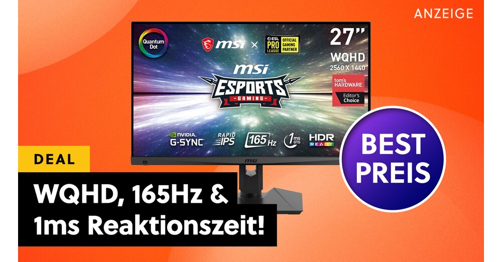 MSI Gaming-Monitor im Preis abgestürzt: Wunderschönes WQHD & mehr als ...