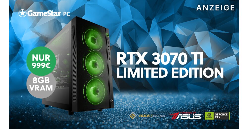 Jeden Tag werden es weniger – Gaming PC mit RTX 3070 Ti für nur 999€!