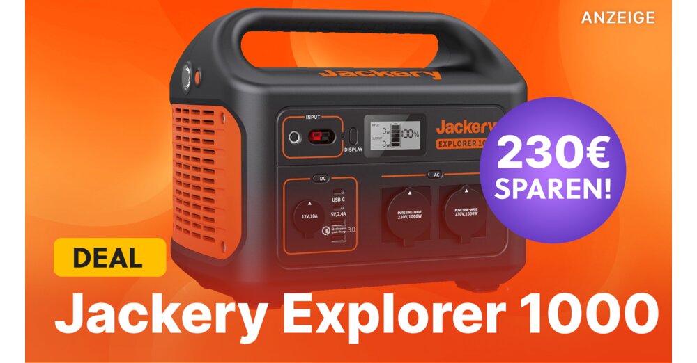 Strom generiert ihr jetzt wieder mit dem Jackery Explorer 1000 günstig!