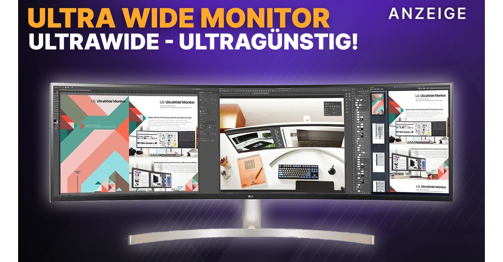 Curved Ultra Wide Monitor ultragünstig: WQHD Monitor 49 Zoll mit IPS ...