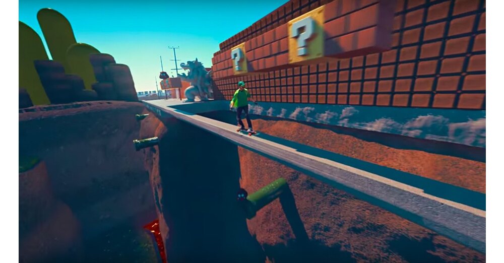 Mario Kart trifft Tony Hawk - Effektreicher Real-Life-Kurzfilm