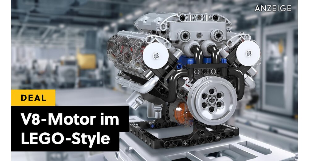 V8-Motor im LEGO-Technic-Gewand: Dieses Modell zeigt den ...