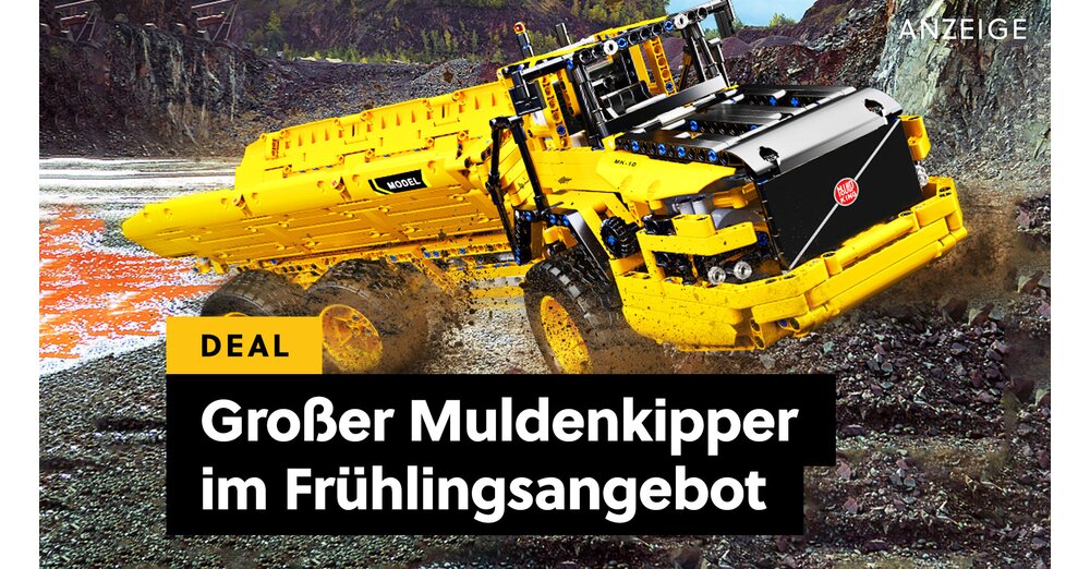 Großer Muldenkipper mit Tandemachse, fast 2.000 Teilen & Fernsteuerung ...