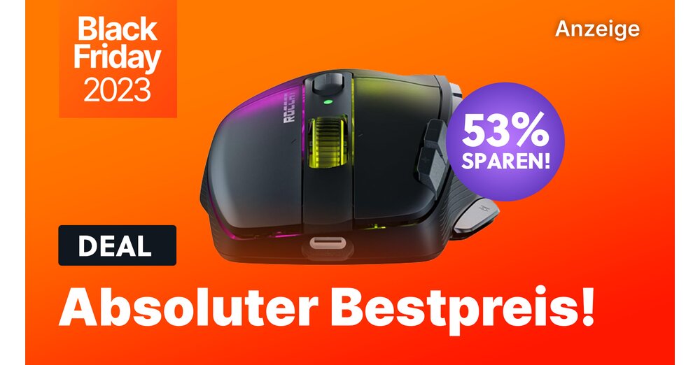 Über 100 Stunden Akku und bis zu 100 Mio. Klicks: Kabellose Gaming-Maus jetzt mit 53% Rabatt ...