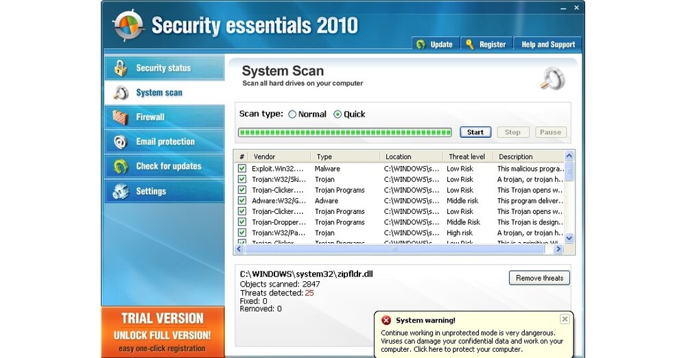 Gefälschte Security-Essentials - Security Essentials 2010 mit Trojaner