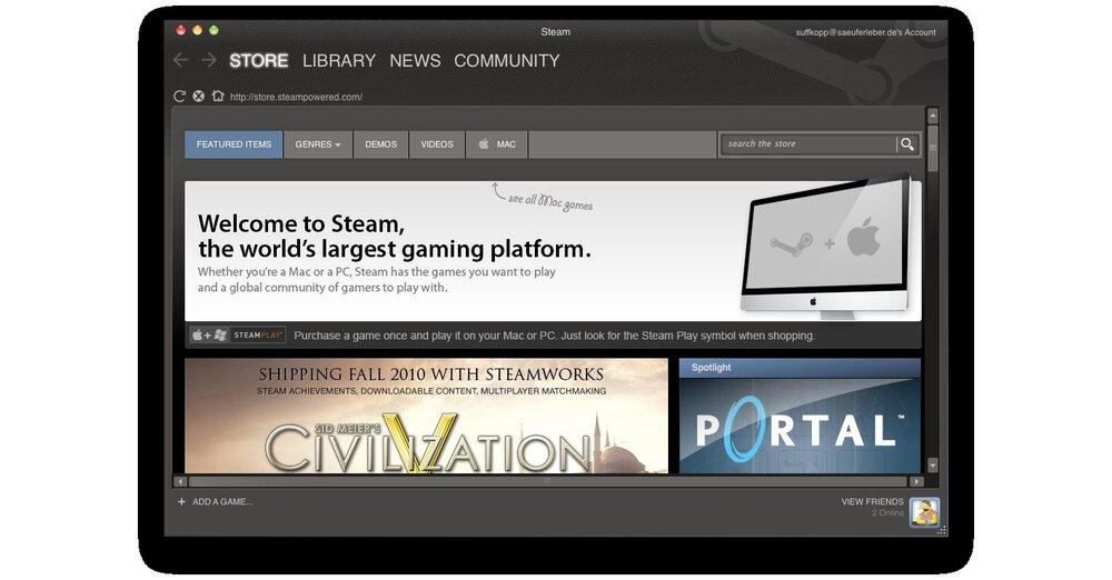 Steam für Mac - Steam jetzt auch für Apple und bald für Linux