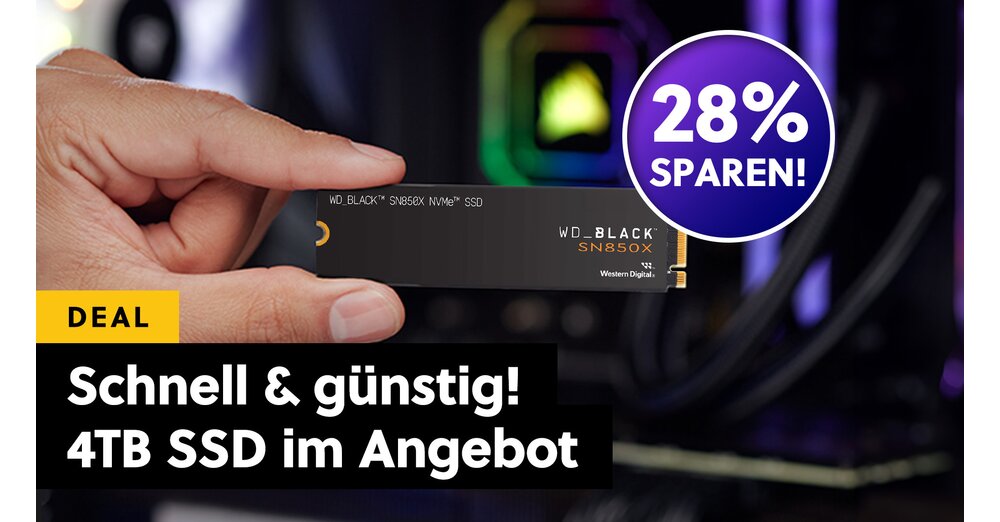 Deutlich günstiger als Samsungs Flaggschiff-SSD 990 Pro, aber fast gleich schnell: 4TB Marken ...