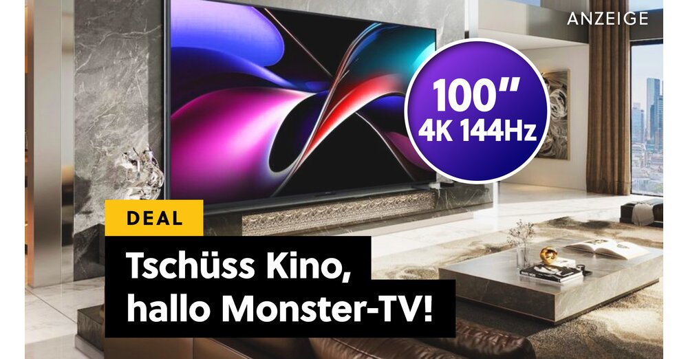 Ein TV-Gigant, der selbst Kinos das Leben schwer macht: 100 Zoll großer QLED 4K-Fernseher mit ...
