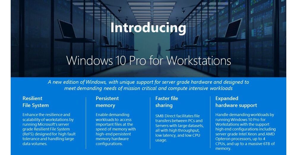 Windows 10 Pro für Workstations - Neue Version für Hochleistungs-PCs