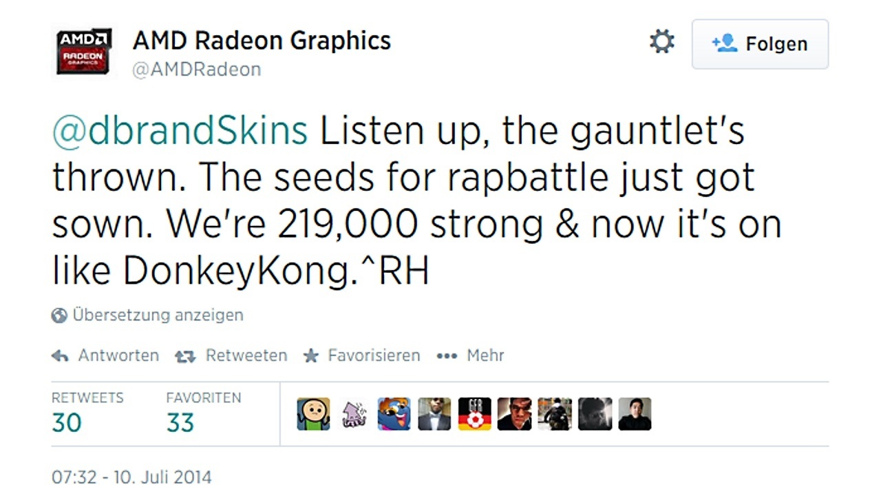 Twitter - AMDs Radeon-Team in Rap-Battle gegen Skin-Hersteller