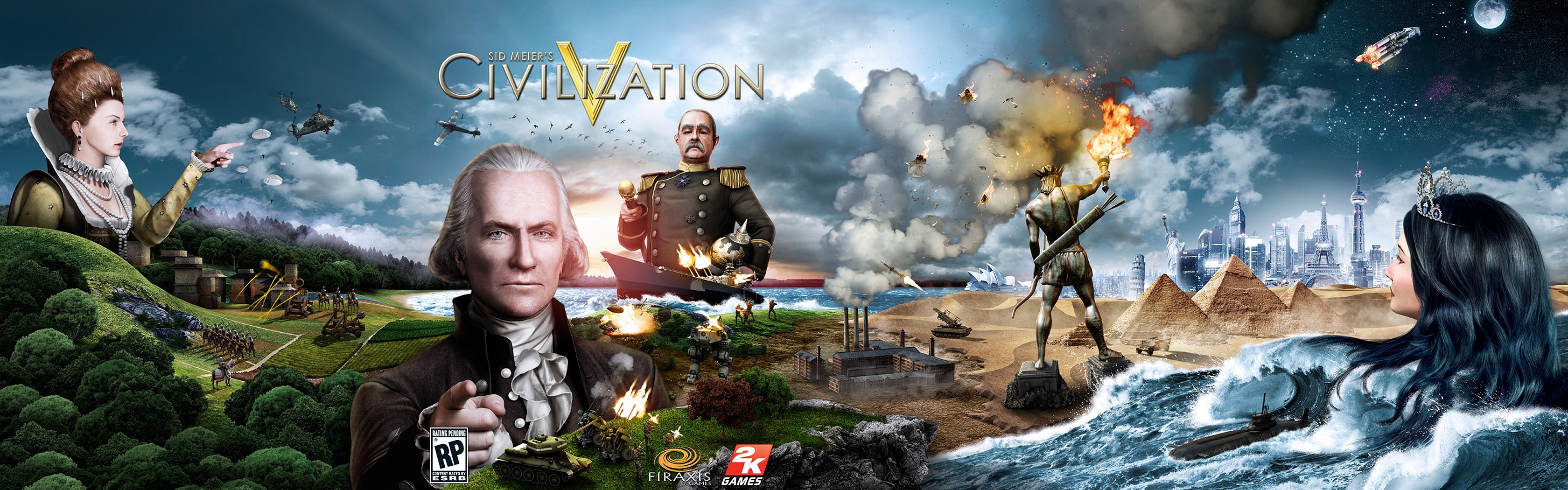 Civilization 5 - Dualscreen-Wallpaper zum Strategiespiel