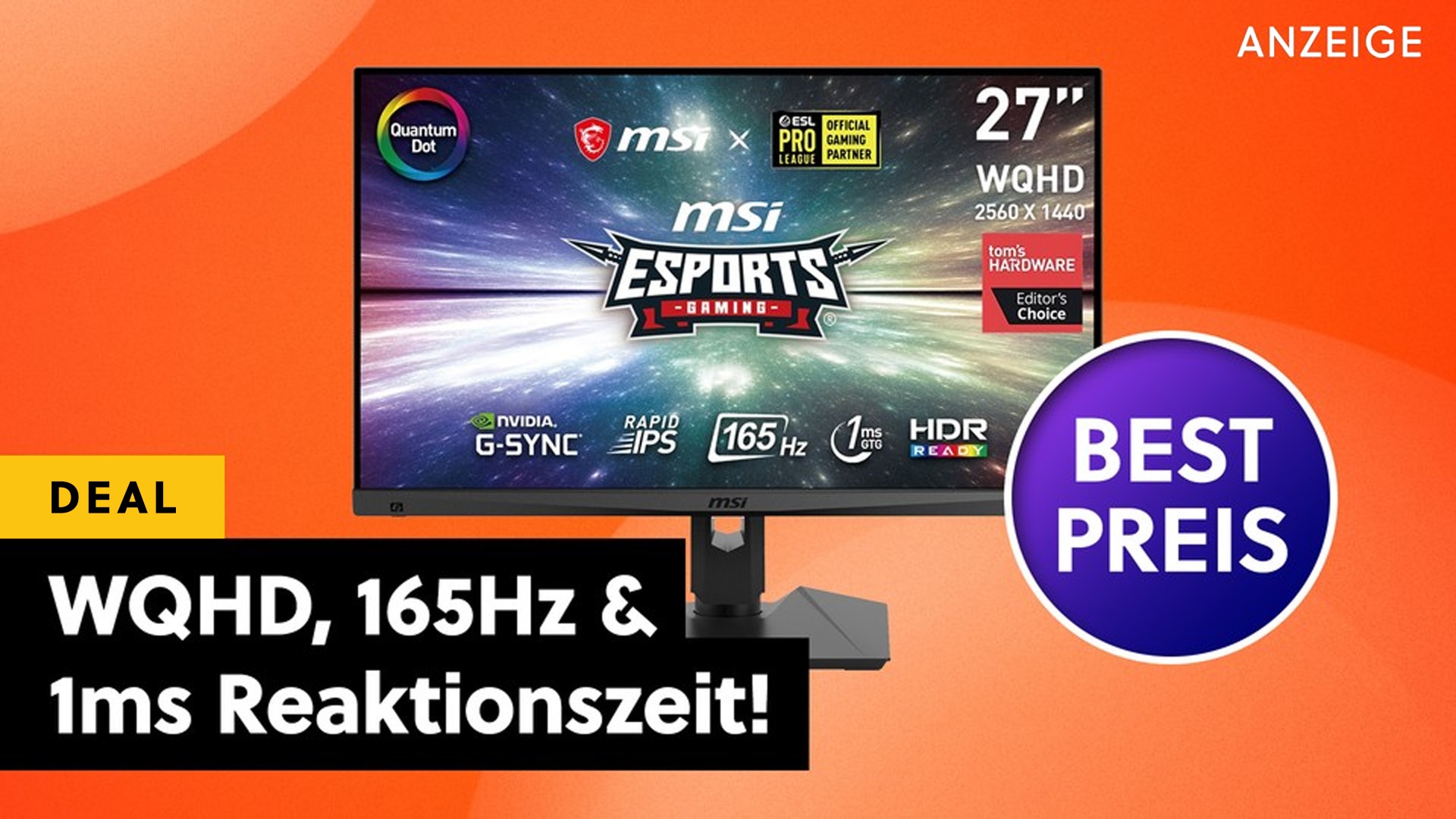 Ein WQHD QLED-Gaming-Monitor von MSI haut die Fachpresse um und er war ...