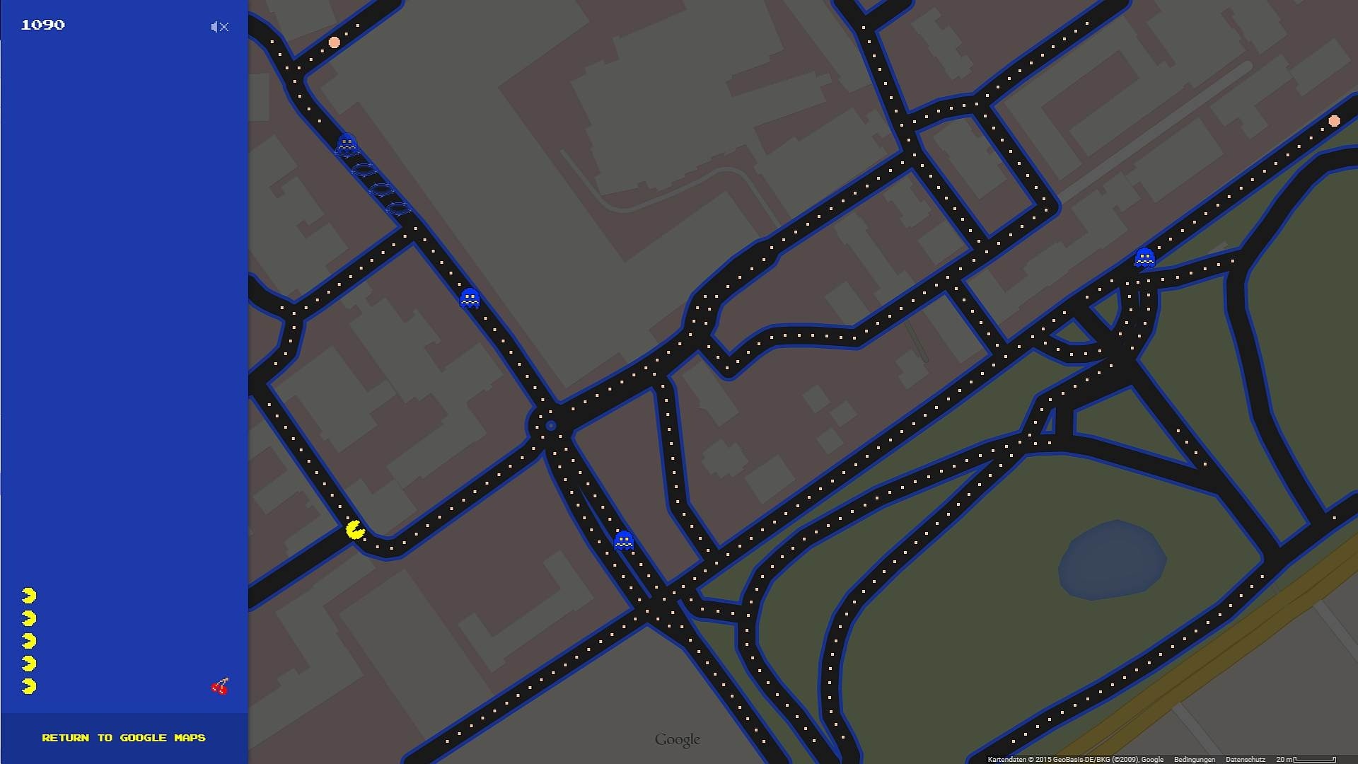 Pac Man in der Nachbarschaft - Google Maps mit integriertem Spielmodus