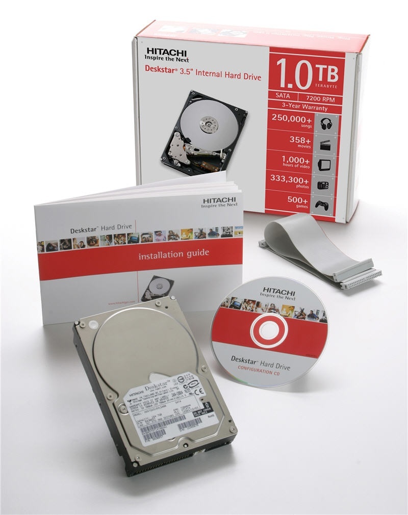 Hitachi - SATA-Festplatte mit IDE-Kabel beworben