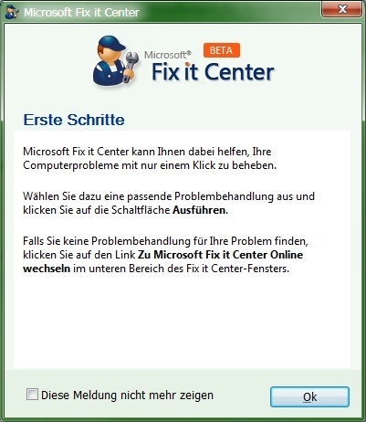Microsoft Fix It Center Online - Probleme per Mausklick beheben