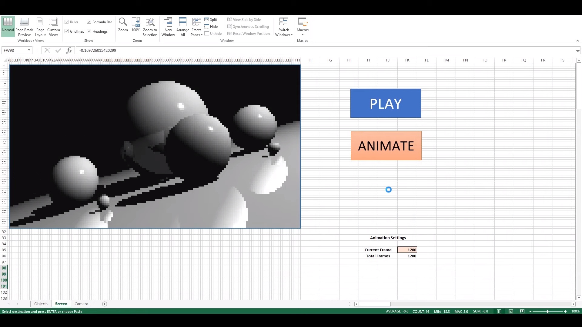 Excel kann Raytracing: Youtuber baut 3D-Demo mit Zellen