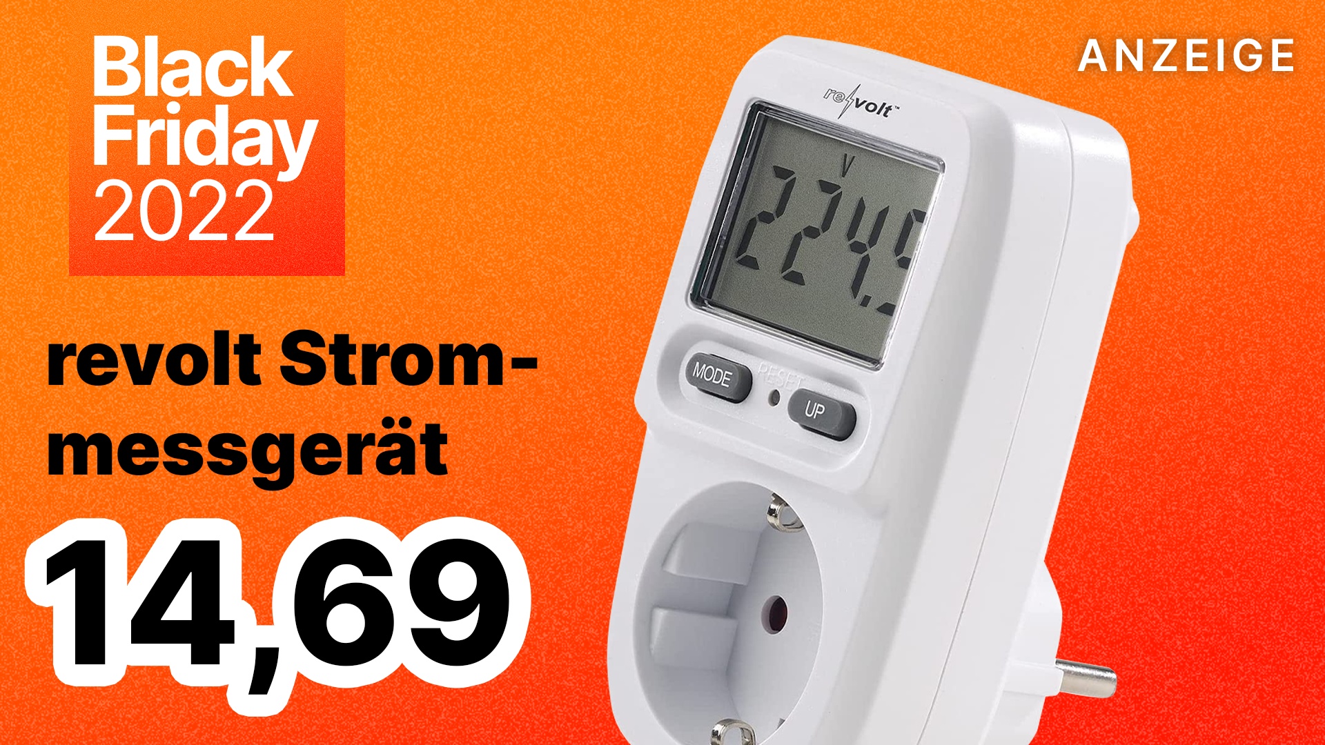 Revolt Strommessgerät für Steckdose: Am Amazon Black Friday Energie sparen!