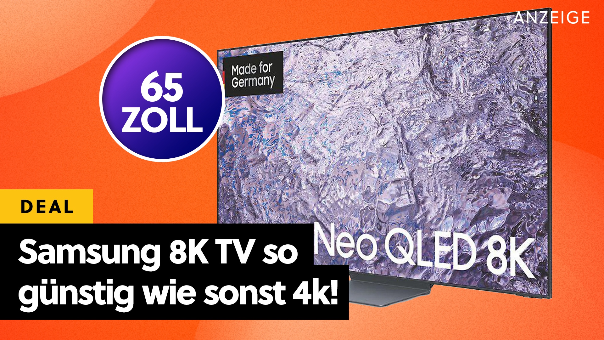Wer da noch 4K kauft ist, selber schuld: 65 Zoll Samsung Neo QLED 8K TV jetzt irre 71% günstiger!