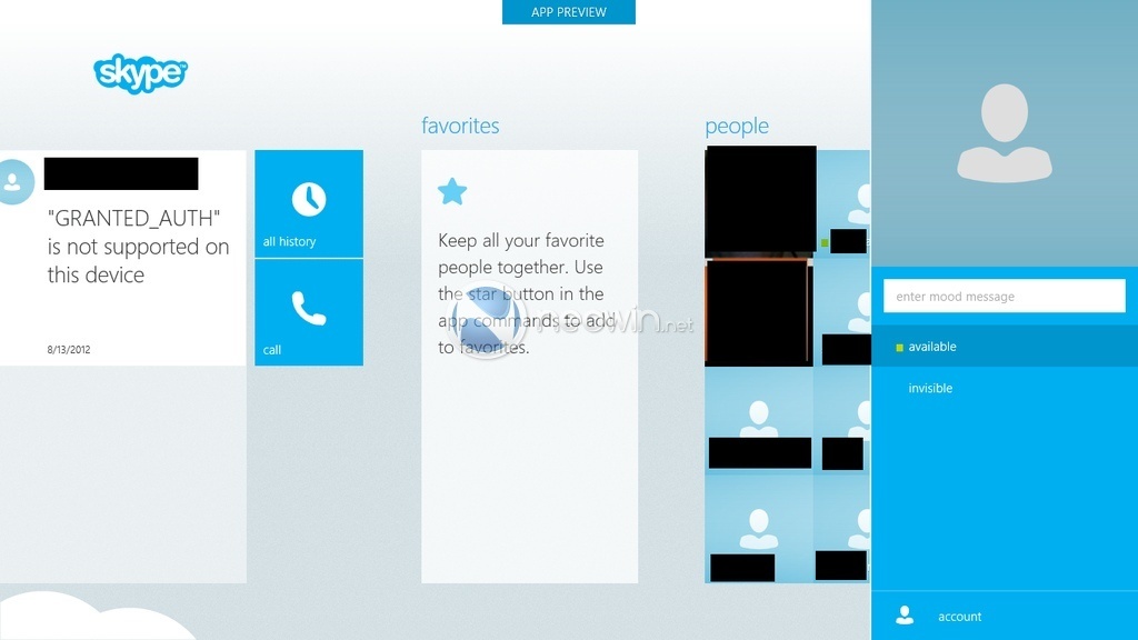 Skype Windows 8 - Die neue »Modern UI«-Oberfläche
