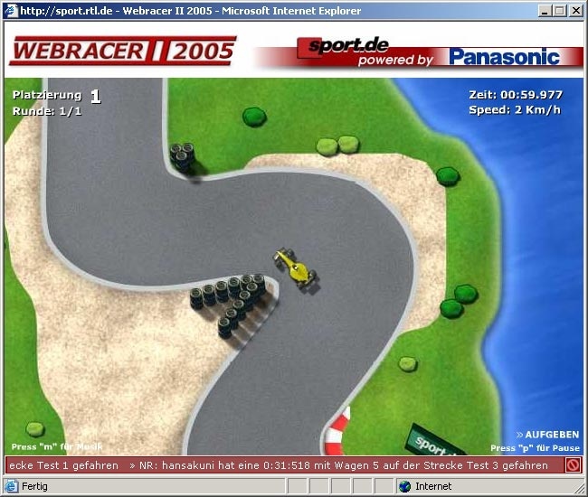 WebRacer II 2005 - Mini-Flashspiel zur Formel 1