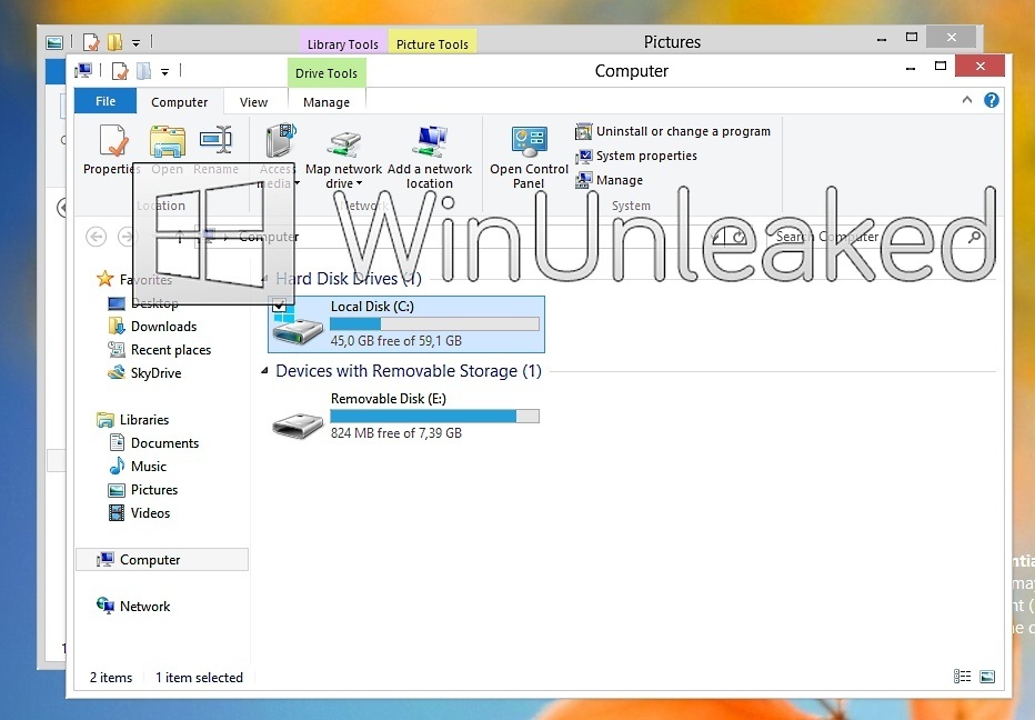 Windows 8 - Pre-RTM Desktop-Benutzeroberfläche