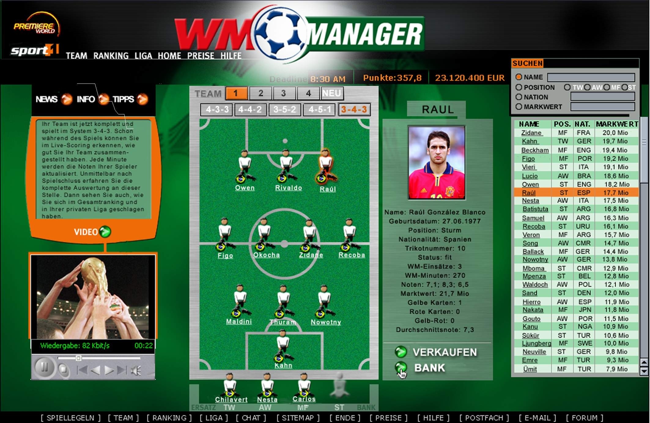 WM-Manager: Online zum Titel